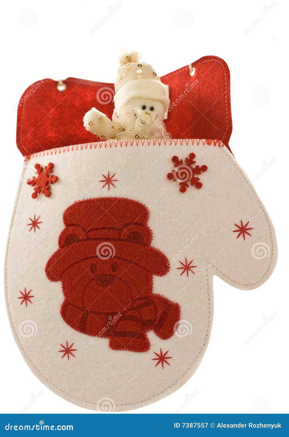 Christmas Mitten with Little Snowman Stock Image - Image of hanging ...