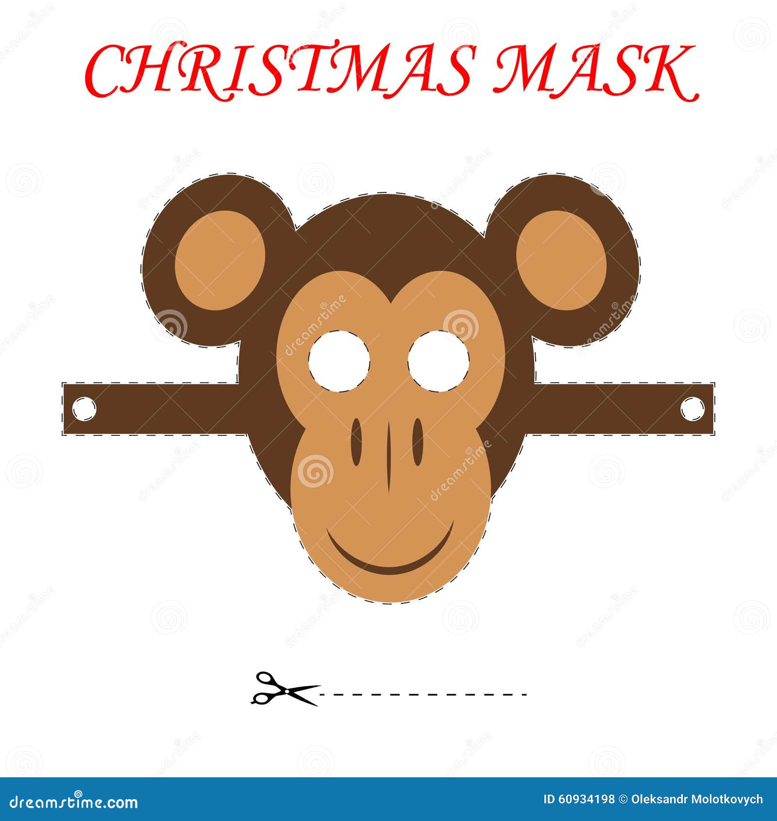 Monkey Mask For Festivities Cartoon Vector | CartoonDealer.com #87583449
