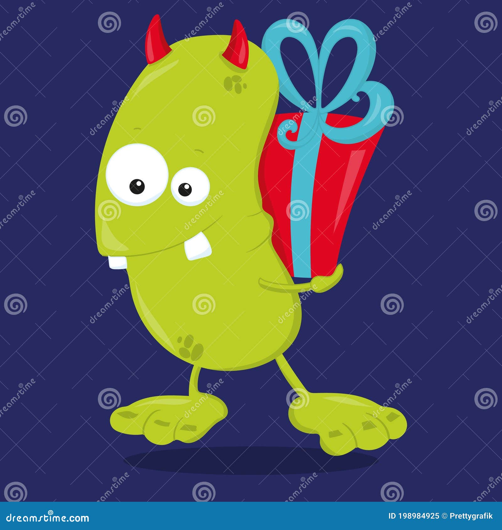 Christmas Monsters Green003 Stock Vector - Illustration of cartoon ...