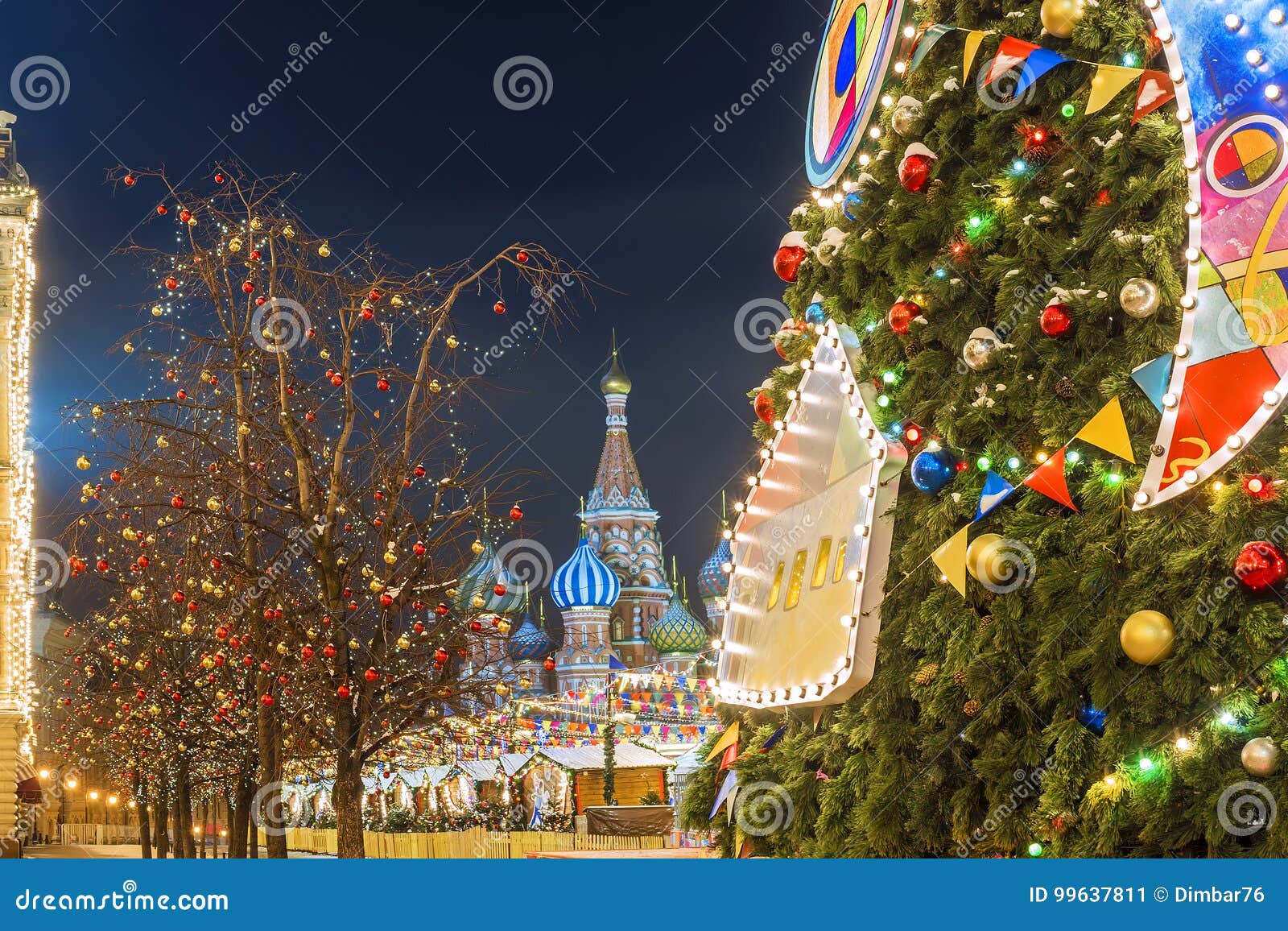 Christmas in Moscow. Red Square in Moscow Stock Image - Image of ...