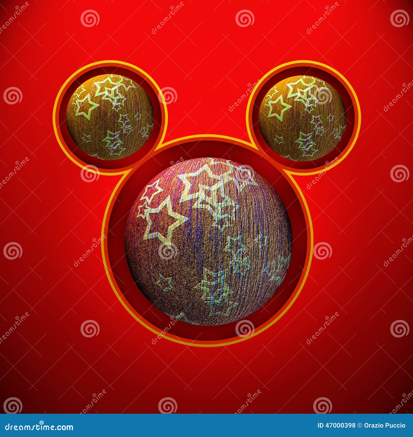 Christmas Mouse with Red and Yellow Ball Stock Illustration ...