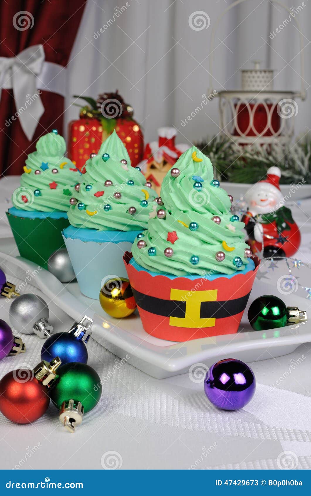 Christmas muffins stock image. Image of christmas, cream - 47429673
