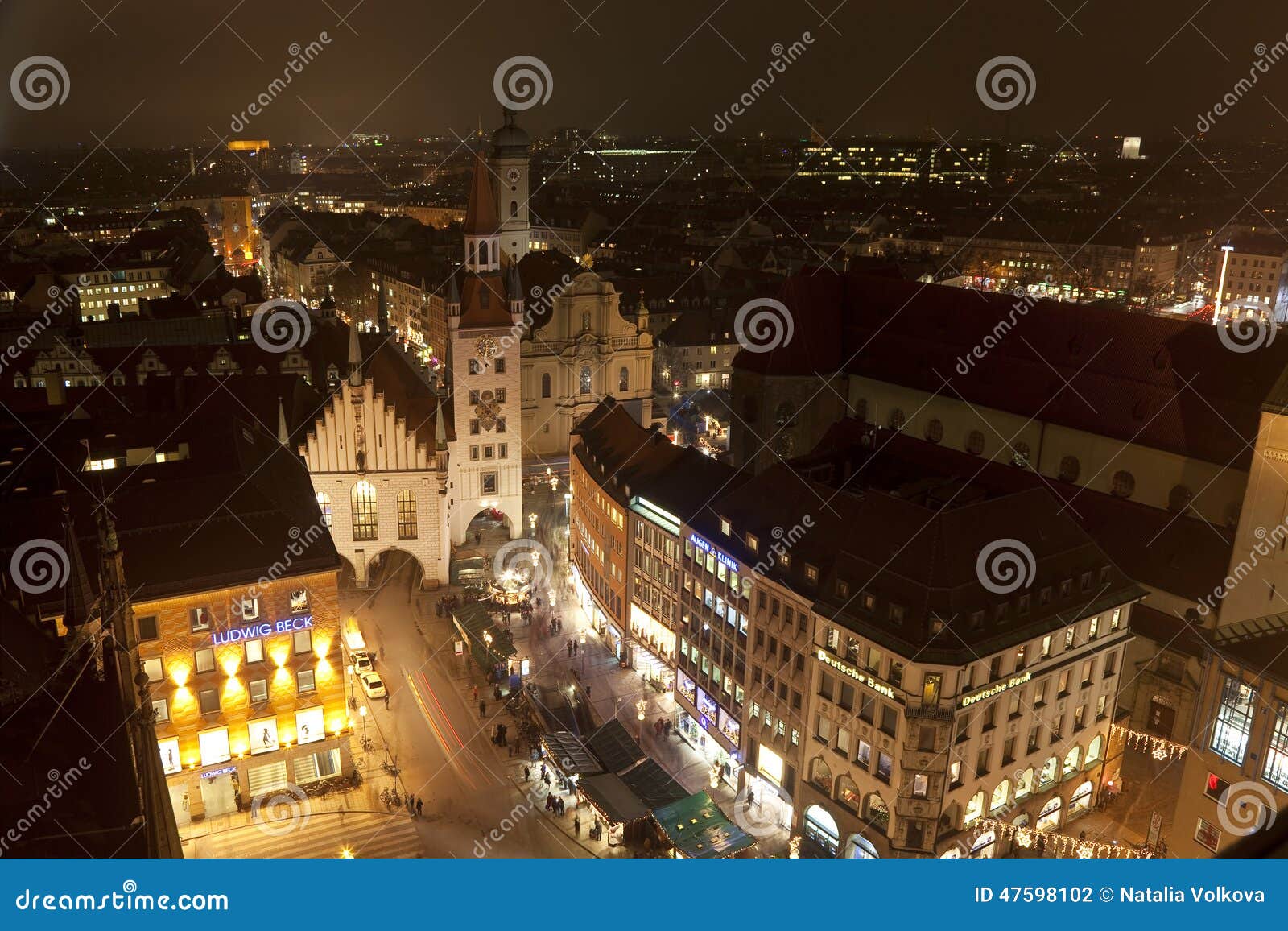 Christmas Munich at Night. View from the Top Editorial Photography ...