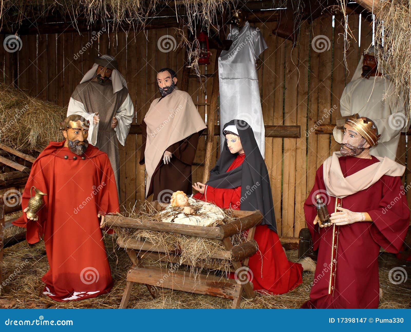 Christmas nativity scene stock image. Image of baby, east - 17398147