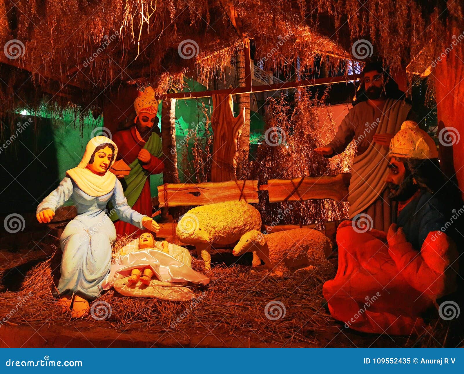 Christmas Nativity scene stock image. Image of christmas - 109552435