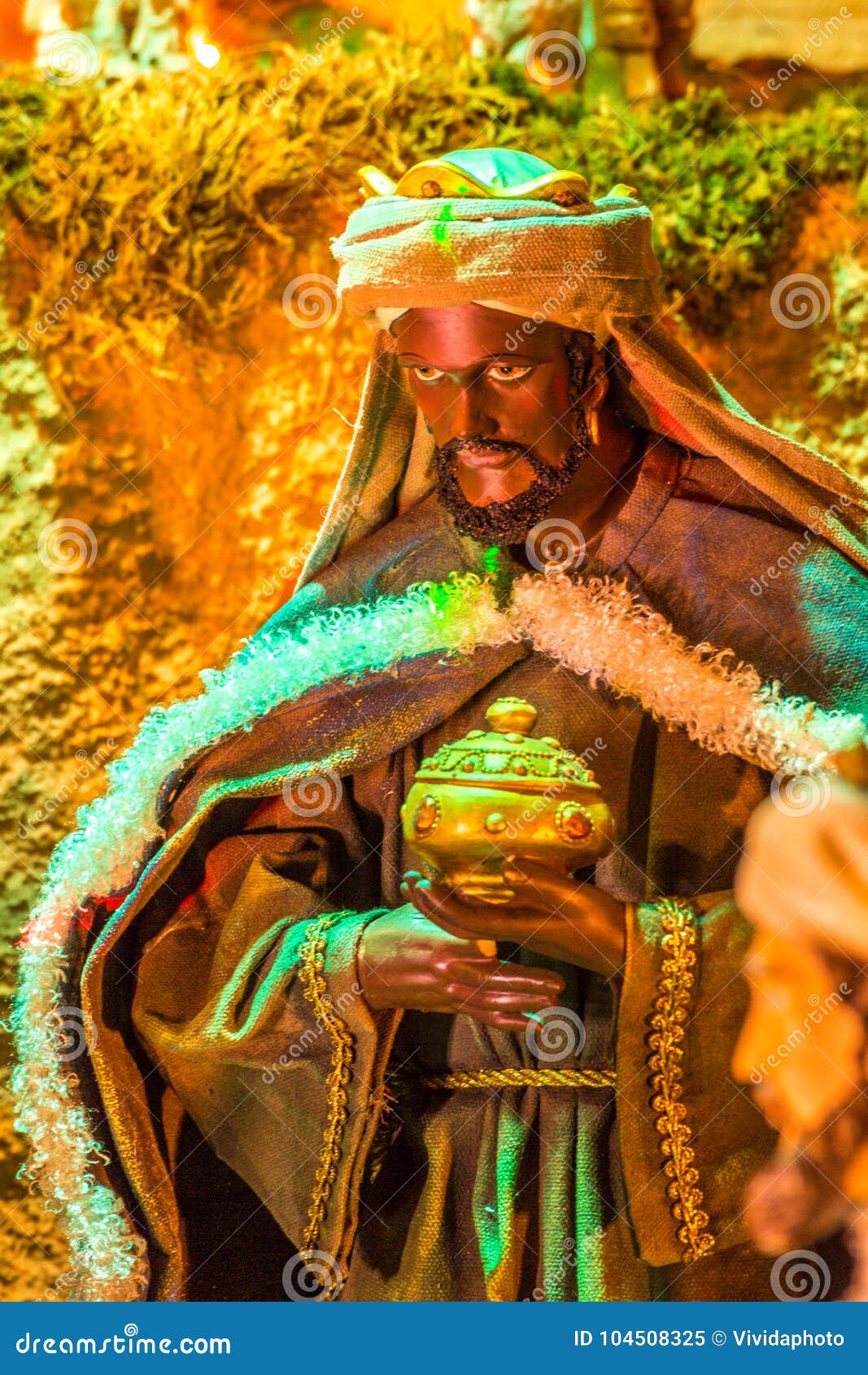 Wise Man of Christmas Nativity Scene Stock Image - Image of religion ...