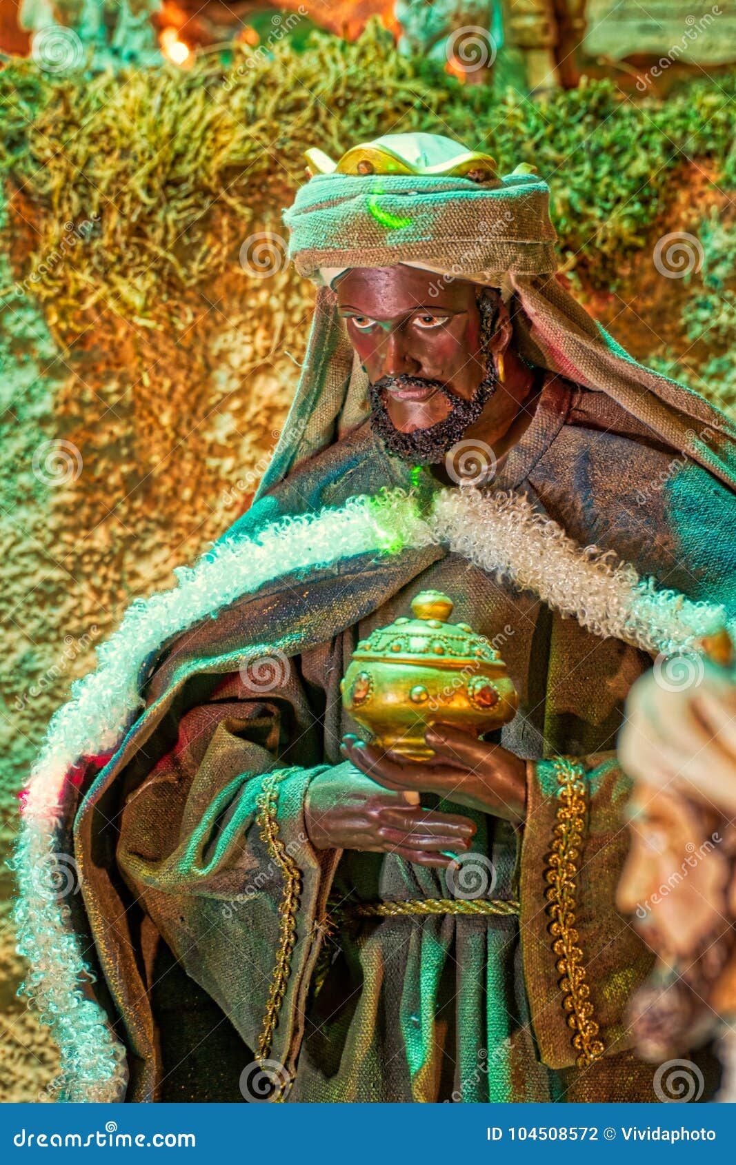 Wise Man of Christmas Nativity Scene Stock Photo - Image of baby, faith ...