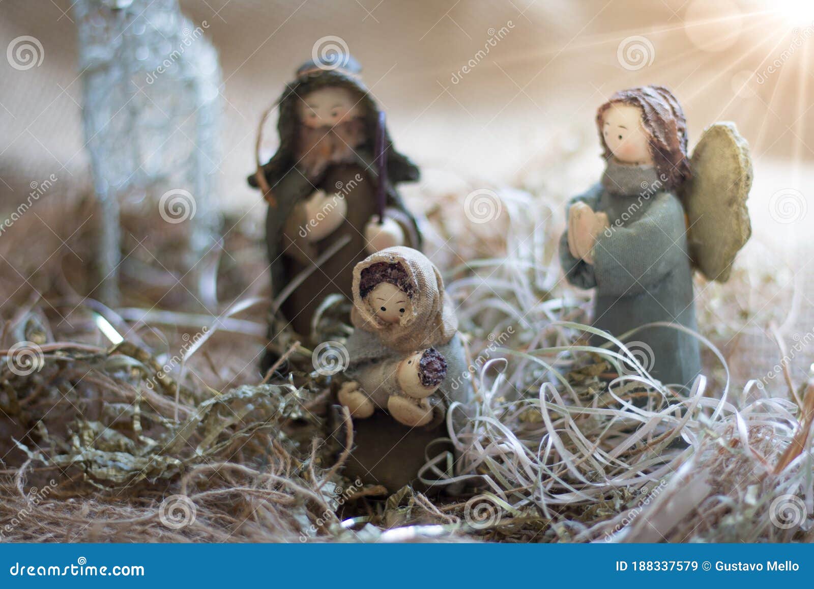 Christmas Nativity Scene. Rustic Christmas Decoration Stock Image ...
