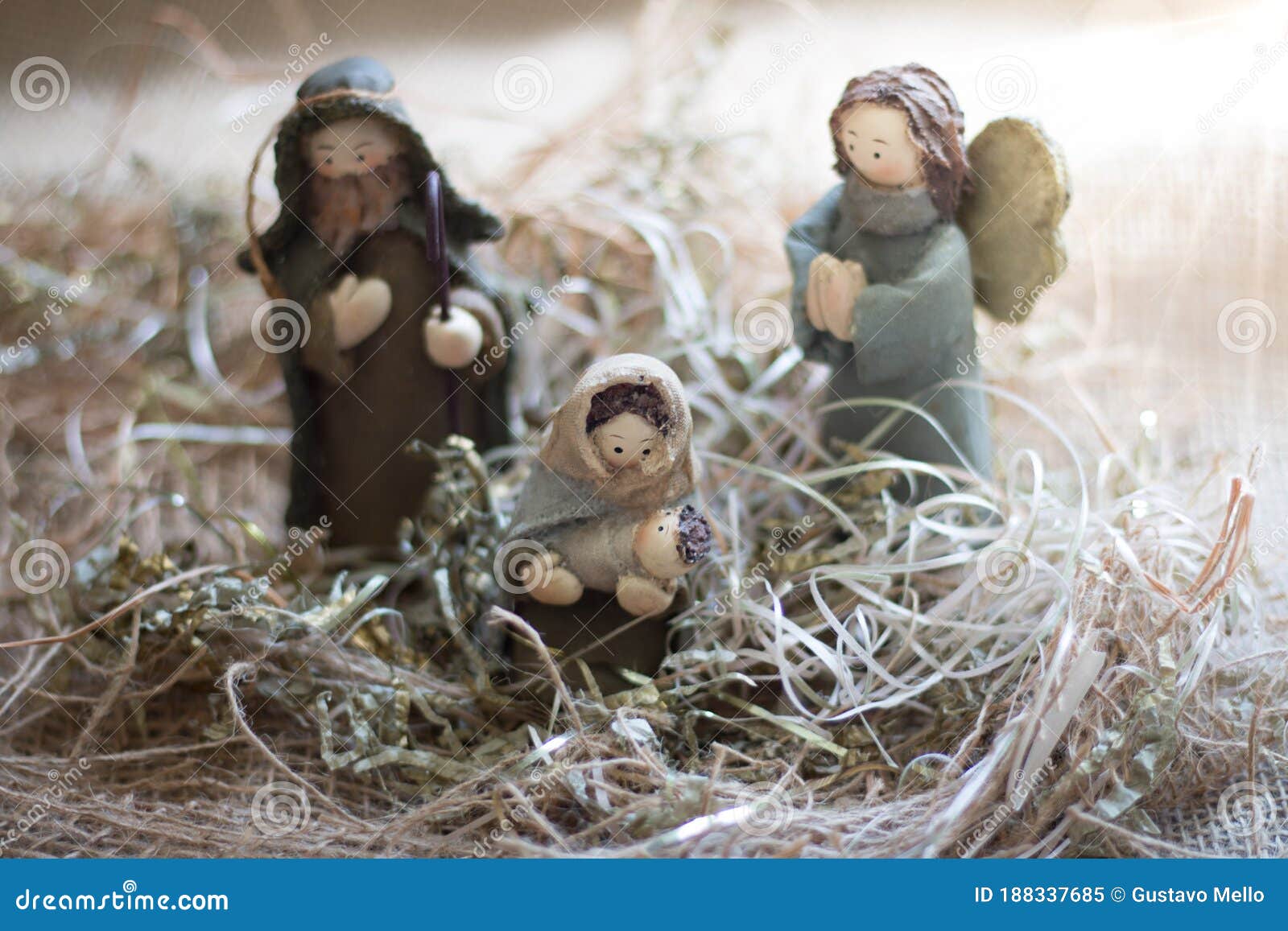 Christmas Nativity Scene. Rustic Christmas Decoration Stock Image ...