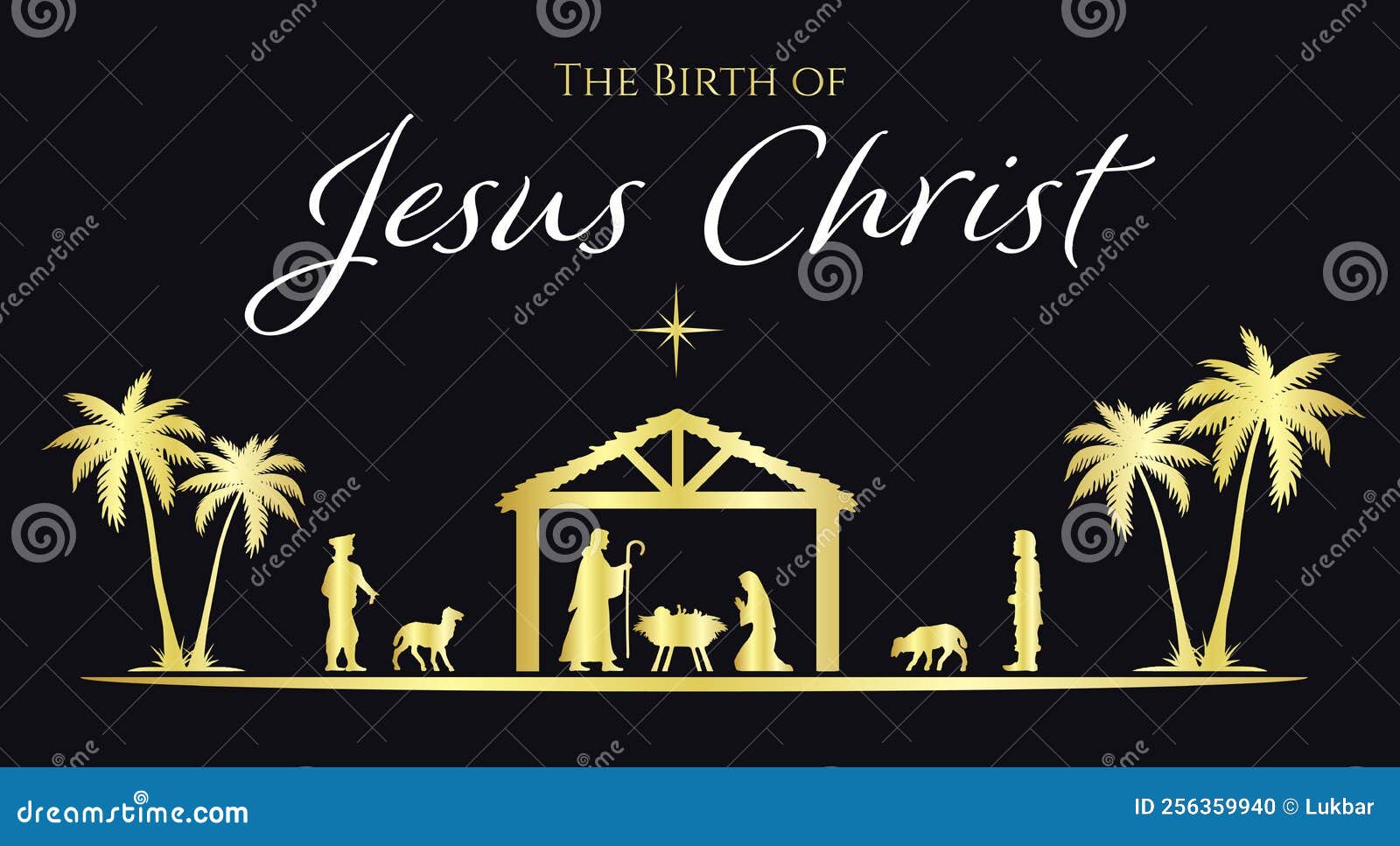 Christmas Nativity Scene Greeting Card Background. Vector EPS10. Stock ...