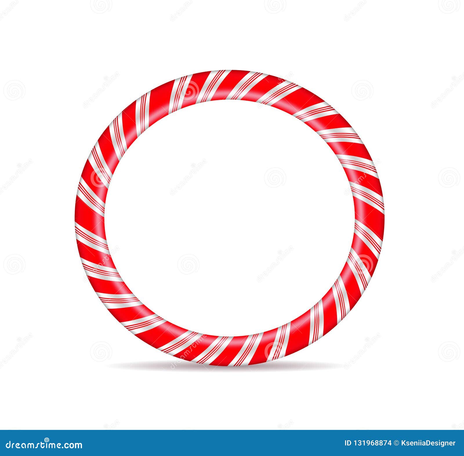 Christmas and New Year Candy Cane Round Frame Stock Vector ...