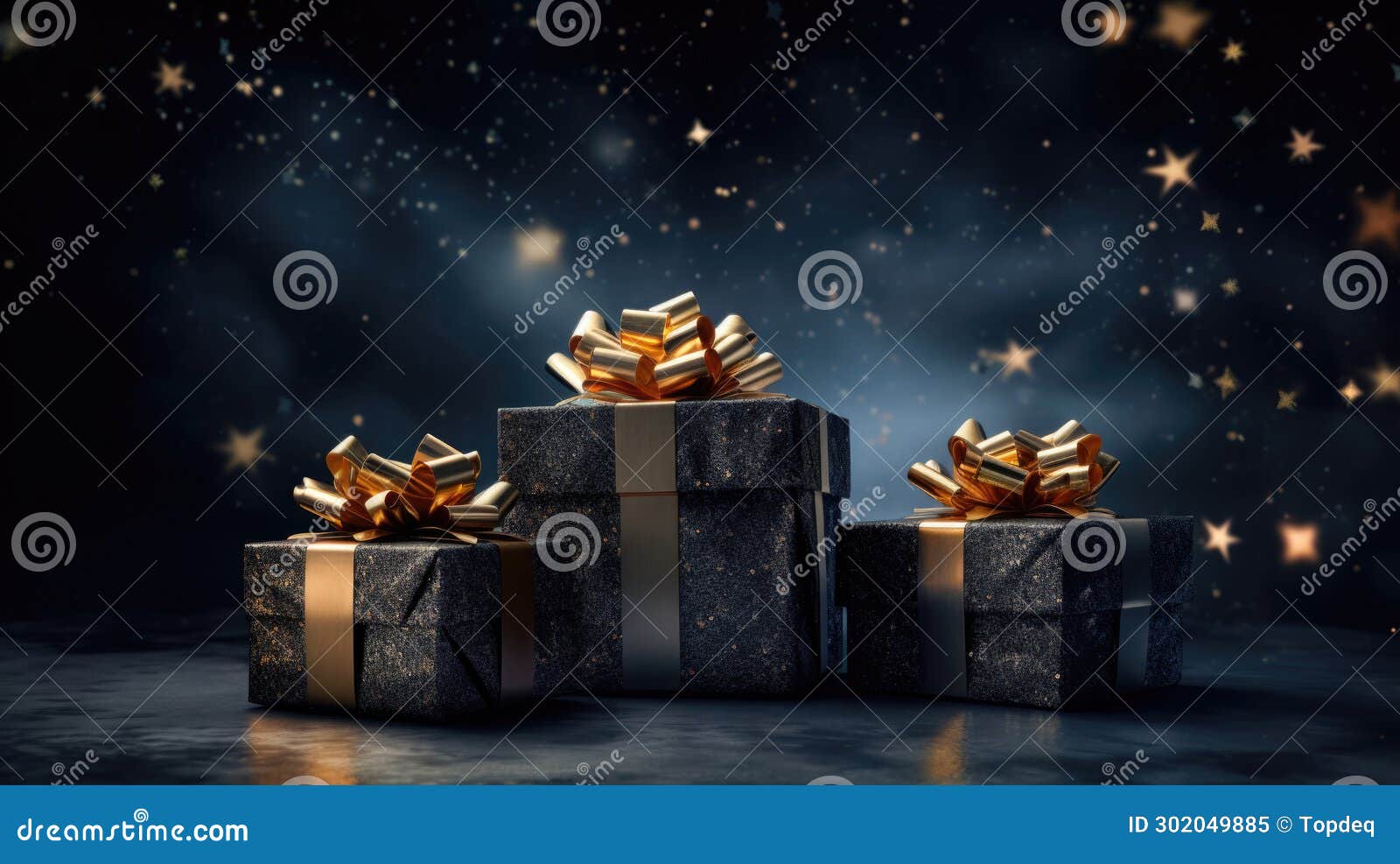 Christmas, New Year Gift Boxes Holiday Celestial Cosmic Background ...