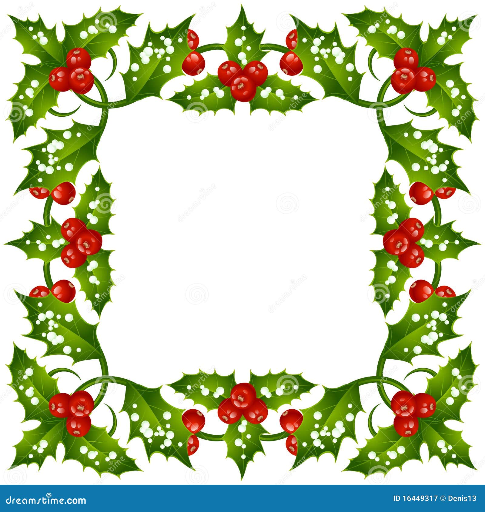 Holly Frame Cartoon Vector | CartoonDealer.com #27279933