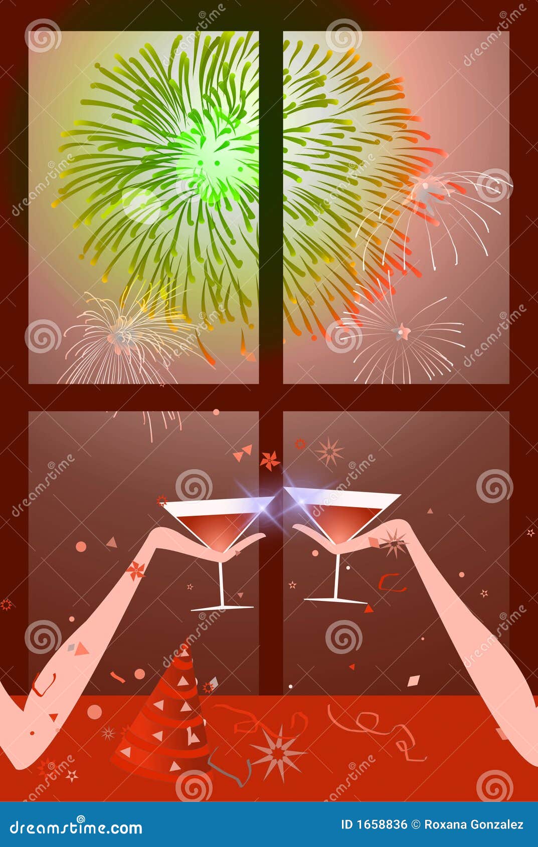 Christmas - New Year Party - Red & Green Picture. Image: 1658836