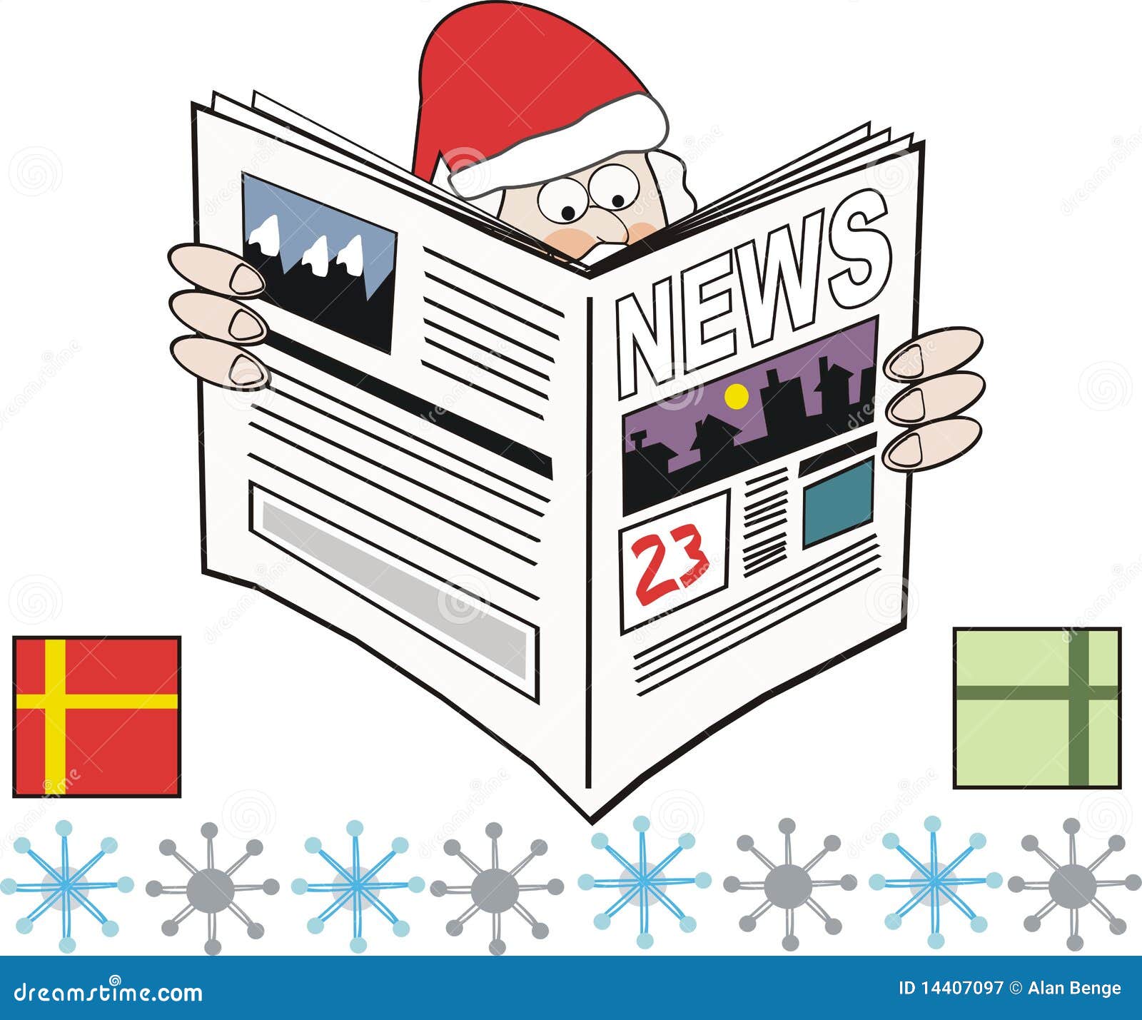 Christmas Newspaper Cartoon Stock Vector - Illustration of display ...