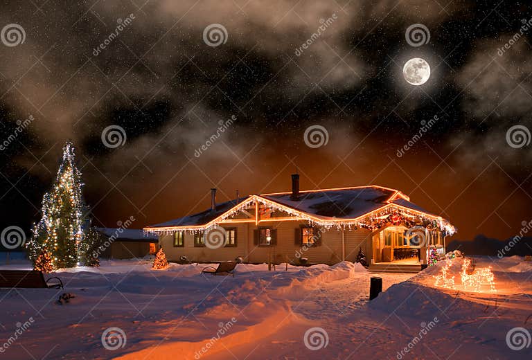 Christmas night stock photo. Image of dramatic, lights - 23075840