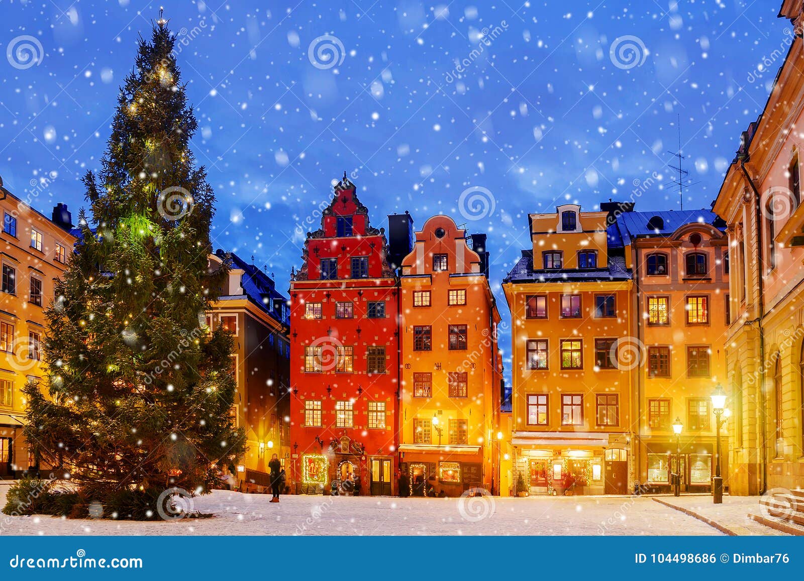 Christmas in Night Stockholm, Sweden Editorial Photo - Image of ...