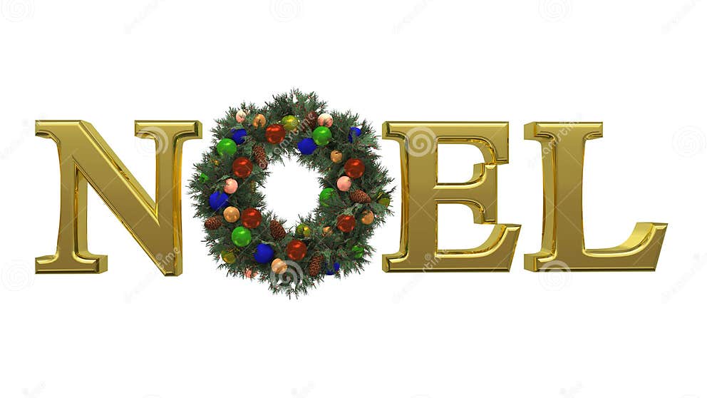 Christmas NOEL Wreath 1 stock illustration. Illustration of hang - 24650196