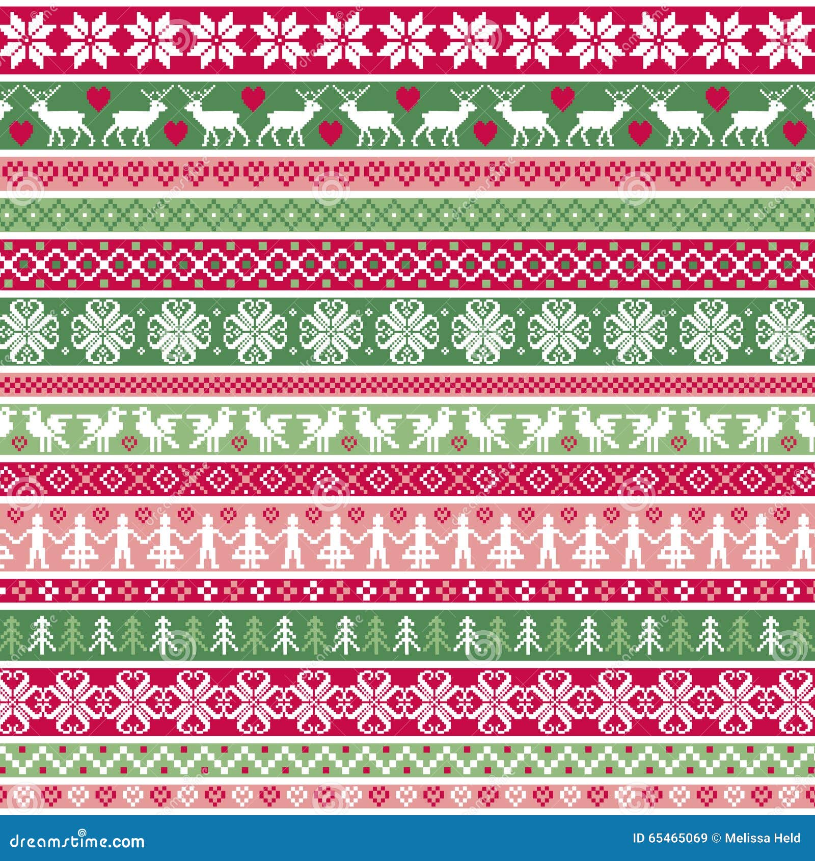 Christmas Nordic Stripe Border Patterns Stock Illustration ...