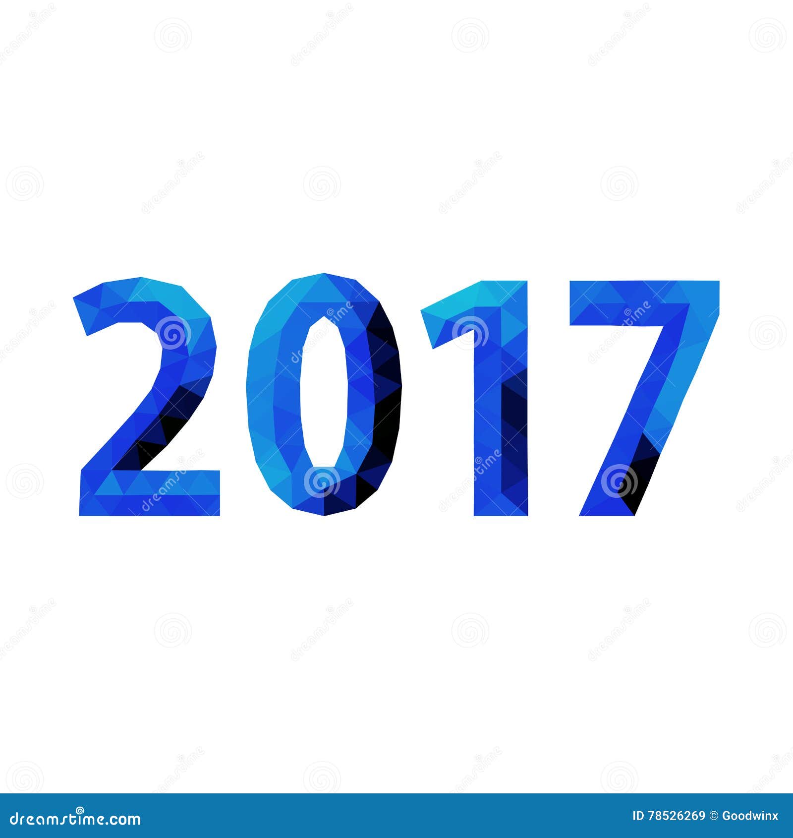 Christmas Numbers for 2017 New Year Polygonal Blue Stock Vector ...