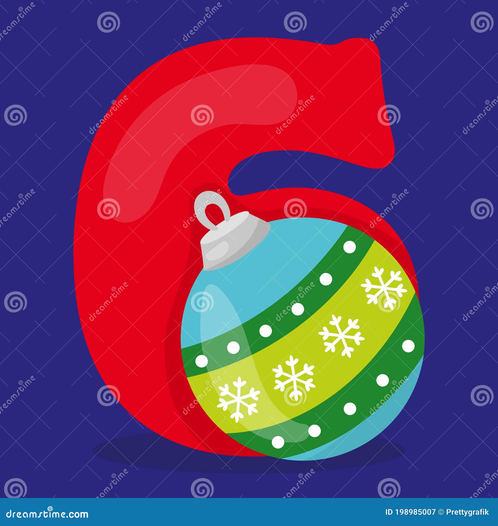 Christmas Numbers 6 06 stock vector. Illustration of christmas - 198985007