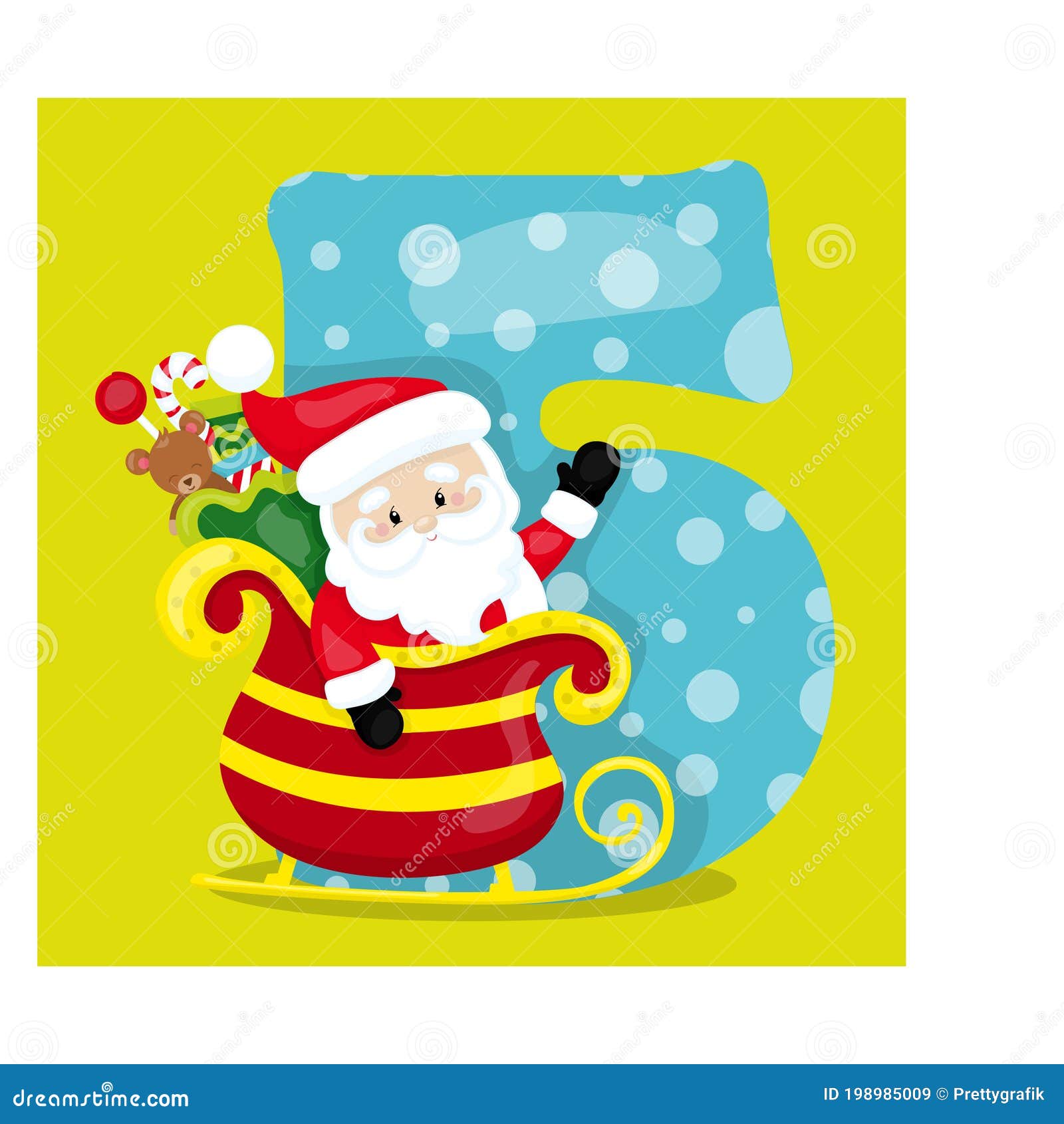 Christmas Numbers 5 05 stock vector. Illustration of vector - 198985009