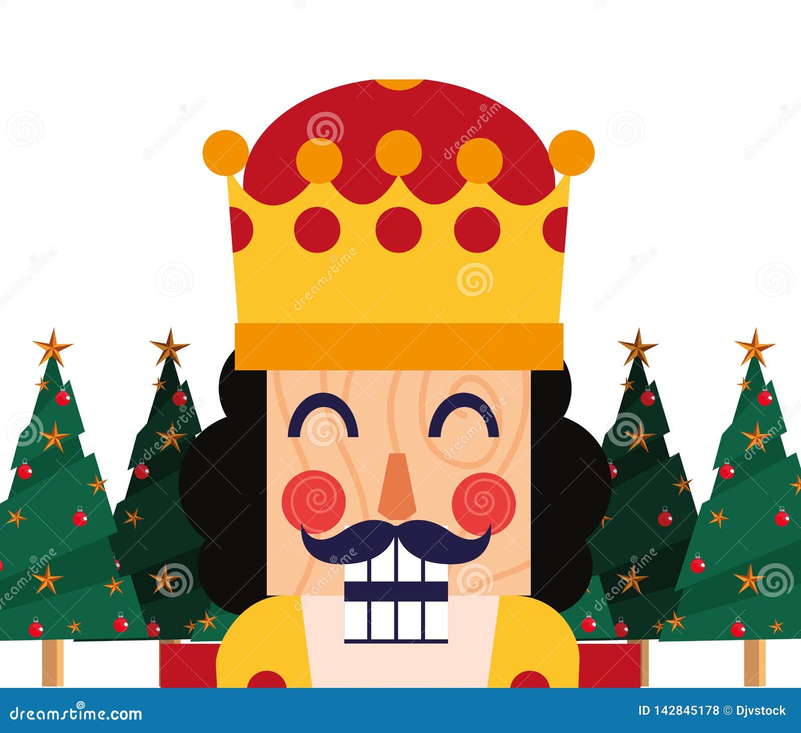 Nutcracker Face Design Vector Illustration | CartoonDealer.com #132385334