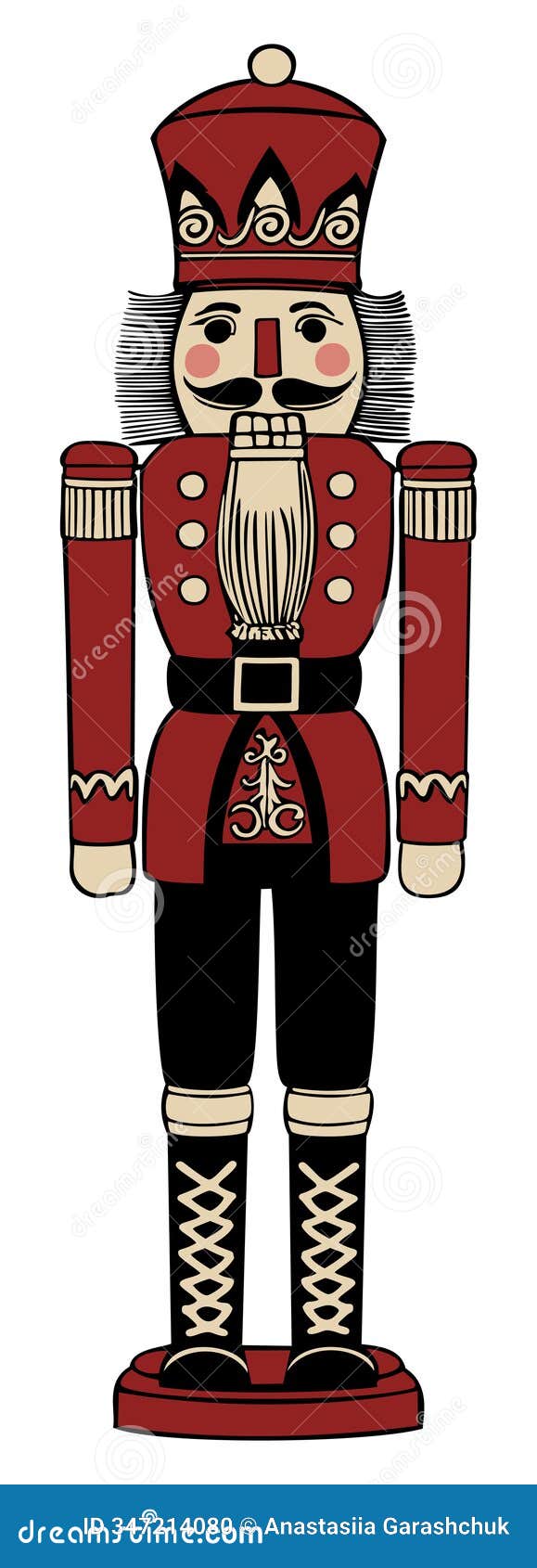 Christmas Nutcracker. Vector Isolated Illustration Stock Illustration - Illustration of beard ...