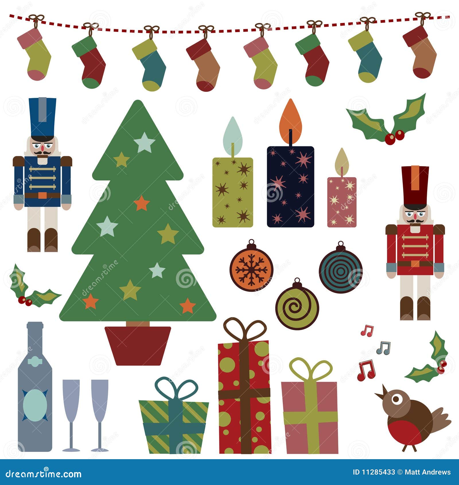 Christmas objects stock vector. Illustration of seasonal - 11285433