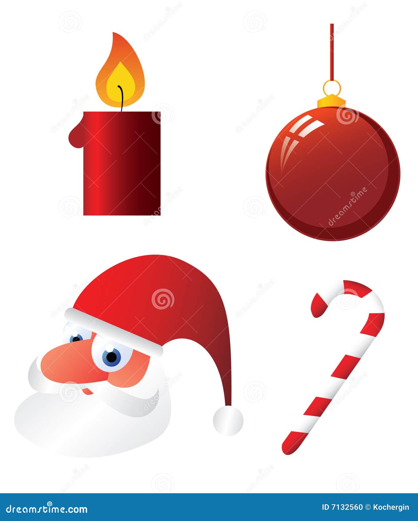 Christmas objects stock vector. Illustration of flame - 7132560