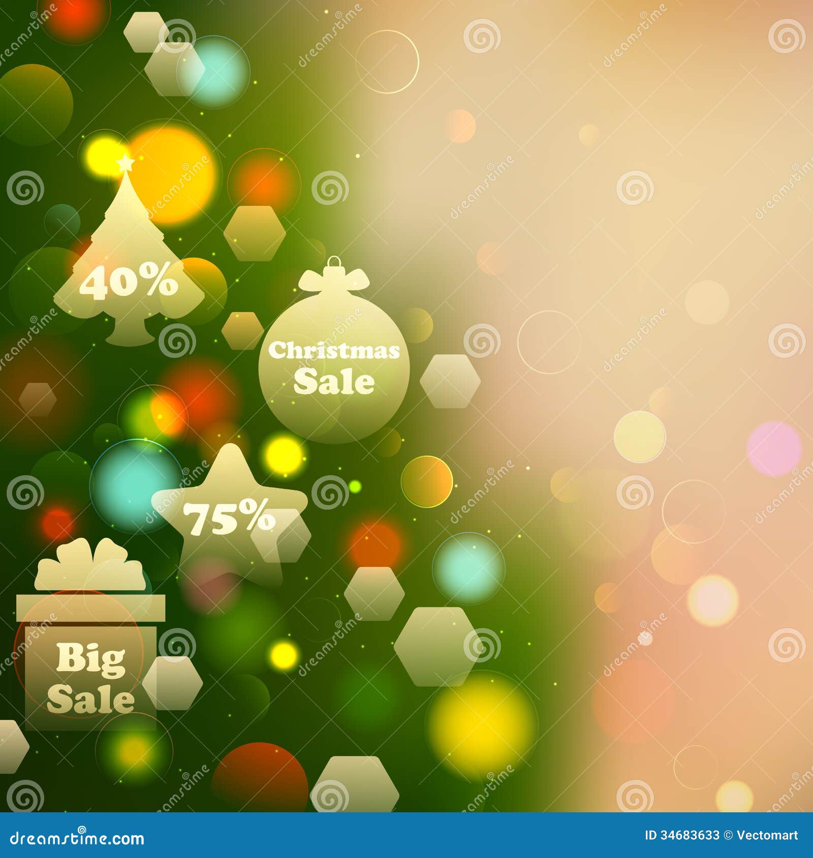 Christmas Offer on Bokeh Effect Background Stock Vector - Illustration ...