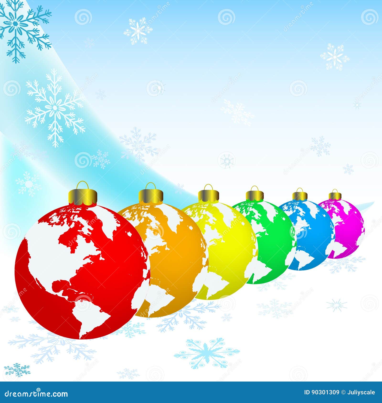 Christmas Ornament with Earth. Stock Vector - Illustration of global ...