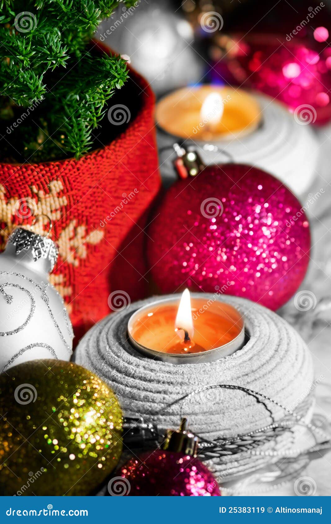 Christmas Ornaments - Festive Mood 02 Stock Image - Image of pink ...