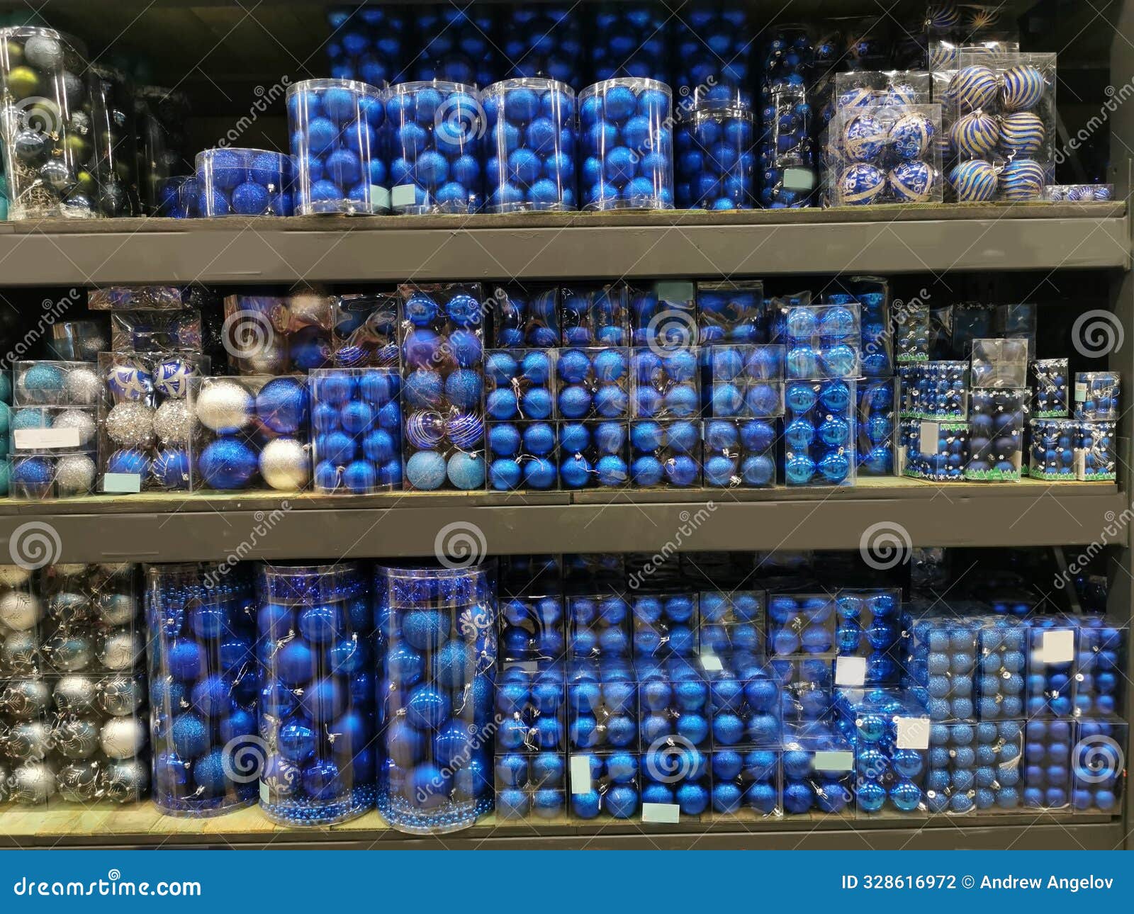 Christmas Ornaments in a Christmas Retail Shop Stock Photo - Image of ...