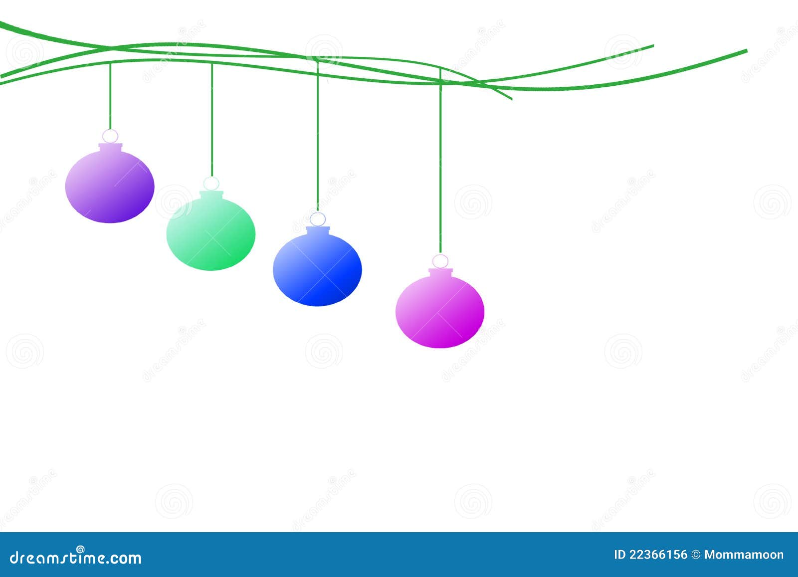 Christmas Ornaments on String Stock Illustration - Illustration of ...