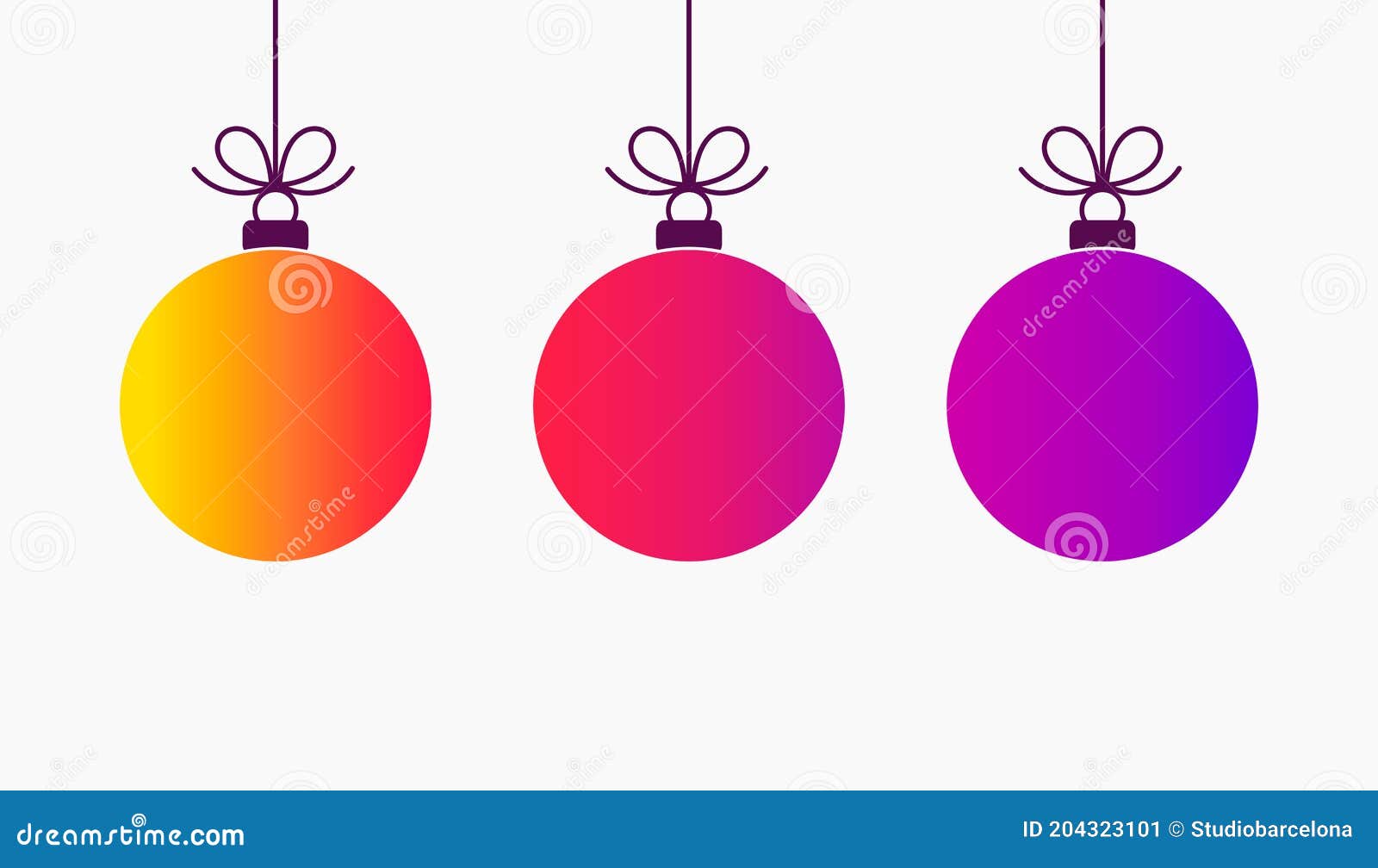 Christmas Ornaments in Vibrant Gradient Colors Stock Vector ...