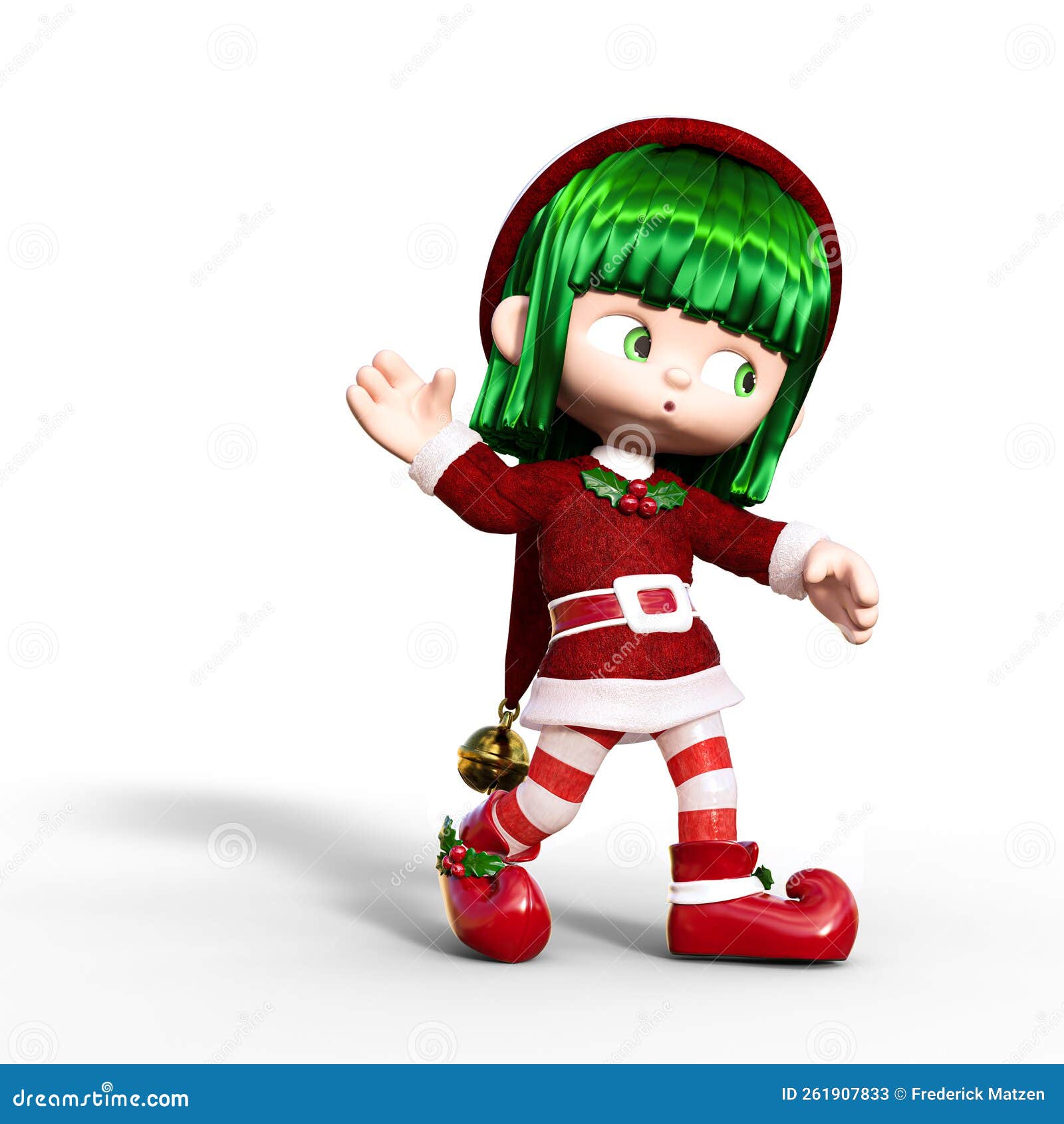 Christmas Elf High Five stock illustration. Illustration of cartoon ...