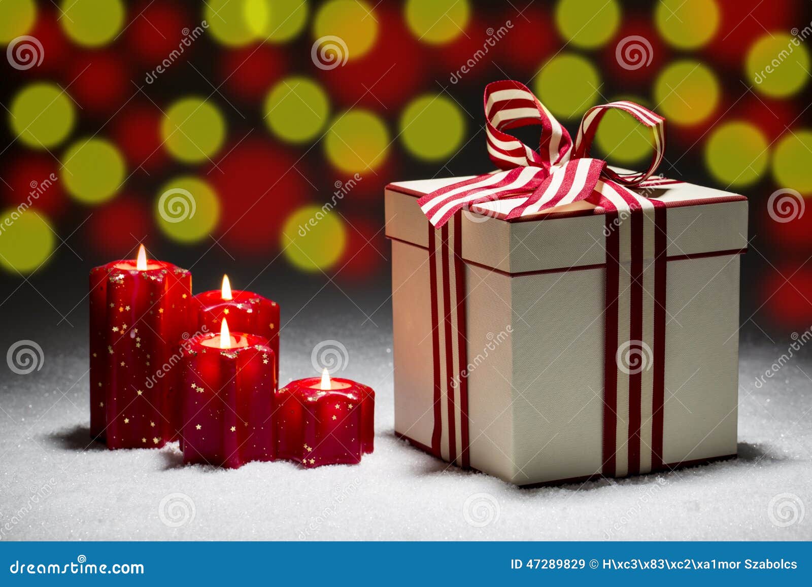Christmas Package on the Colorful Background Stock Image - Image of ...