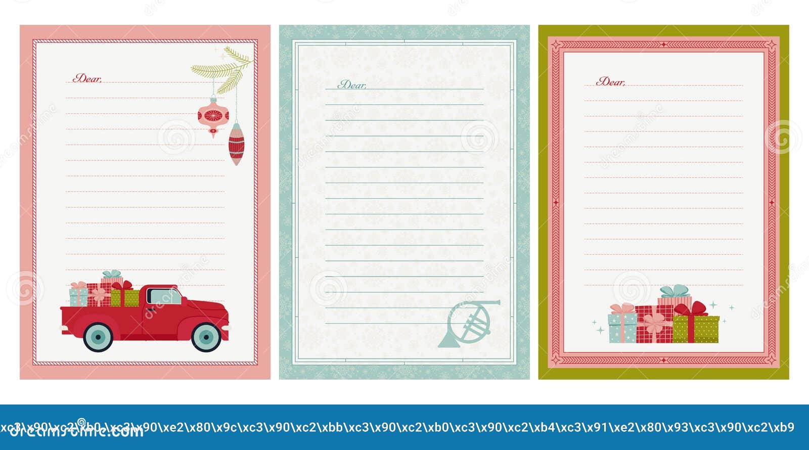 Christmas Page Border with Elegant Frame and Vintage Image. Retro Flat ...