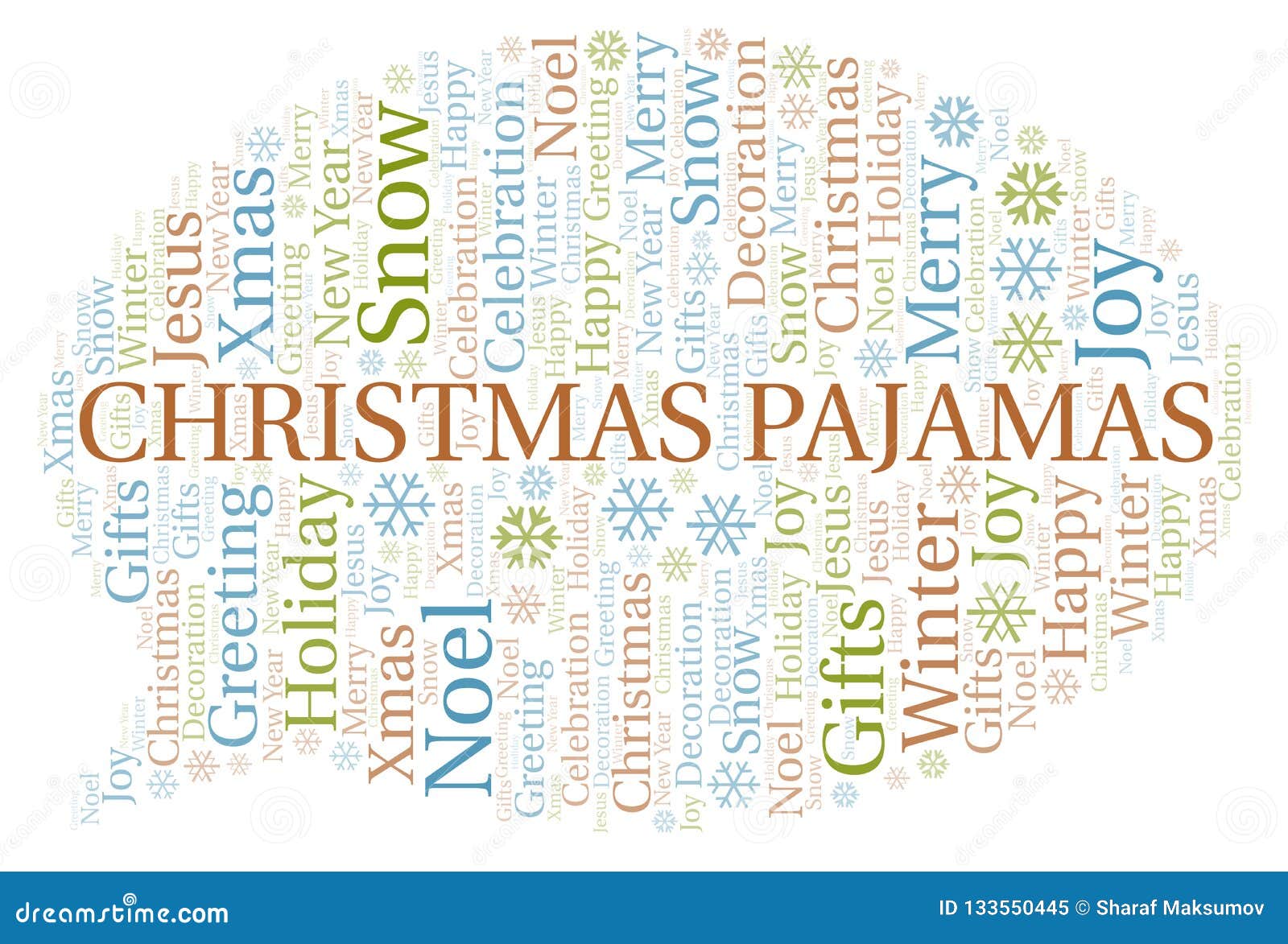 Christmas Pajamas Word Cloud Stock Illustration - Illustration of ...