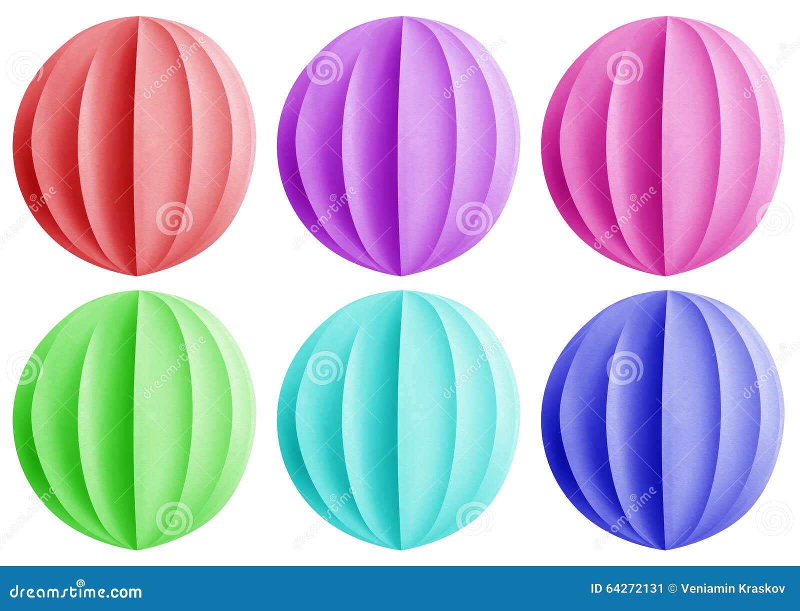 Christmas Paper Balls - Colorful Stock Image - Image of happy, december ...