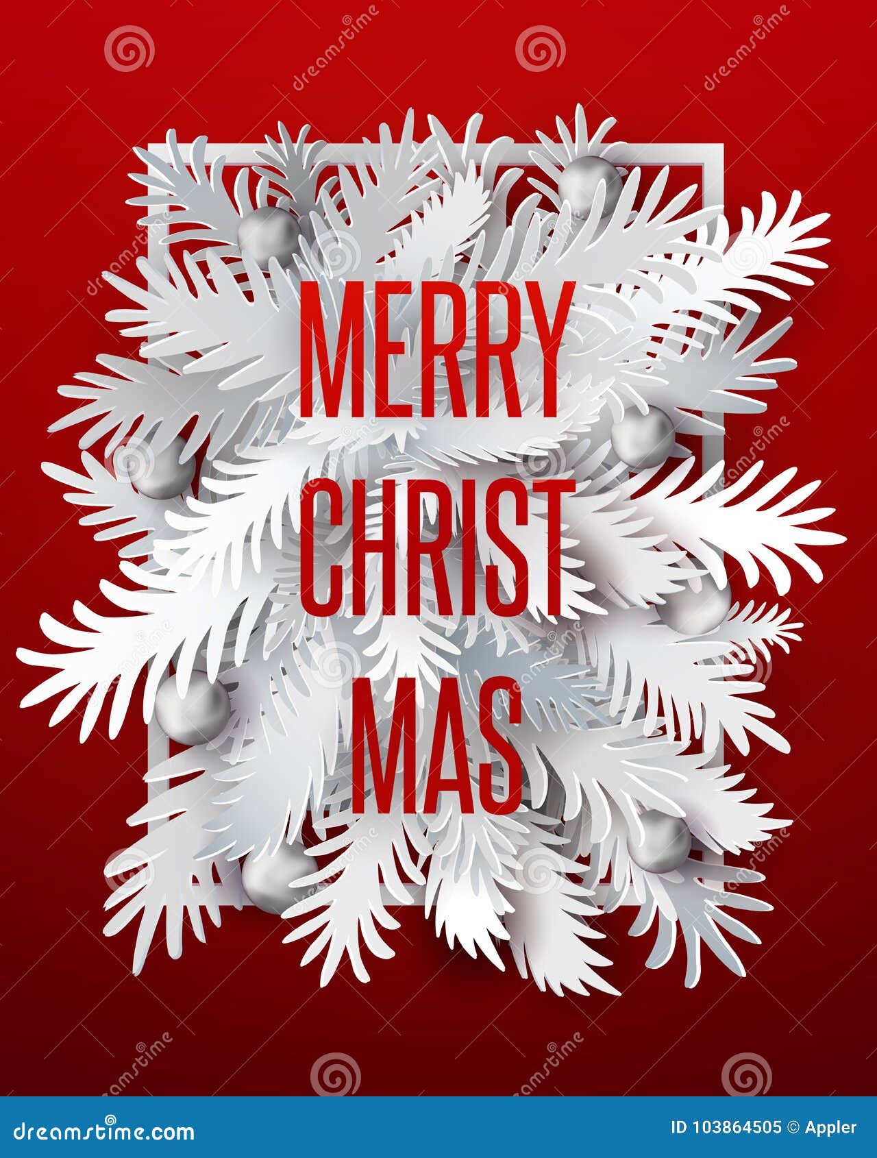 Christmas Paper Branches Thin Frame Stock Illustrations – 6 Christmas ...