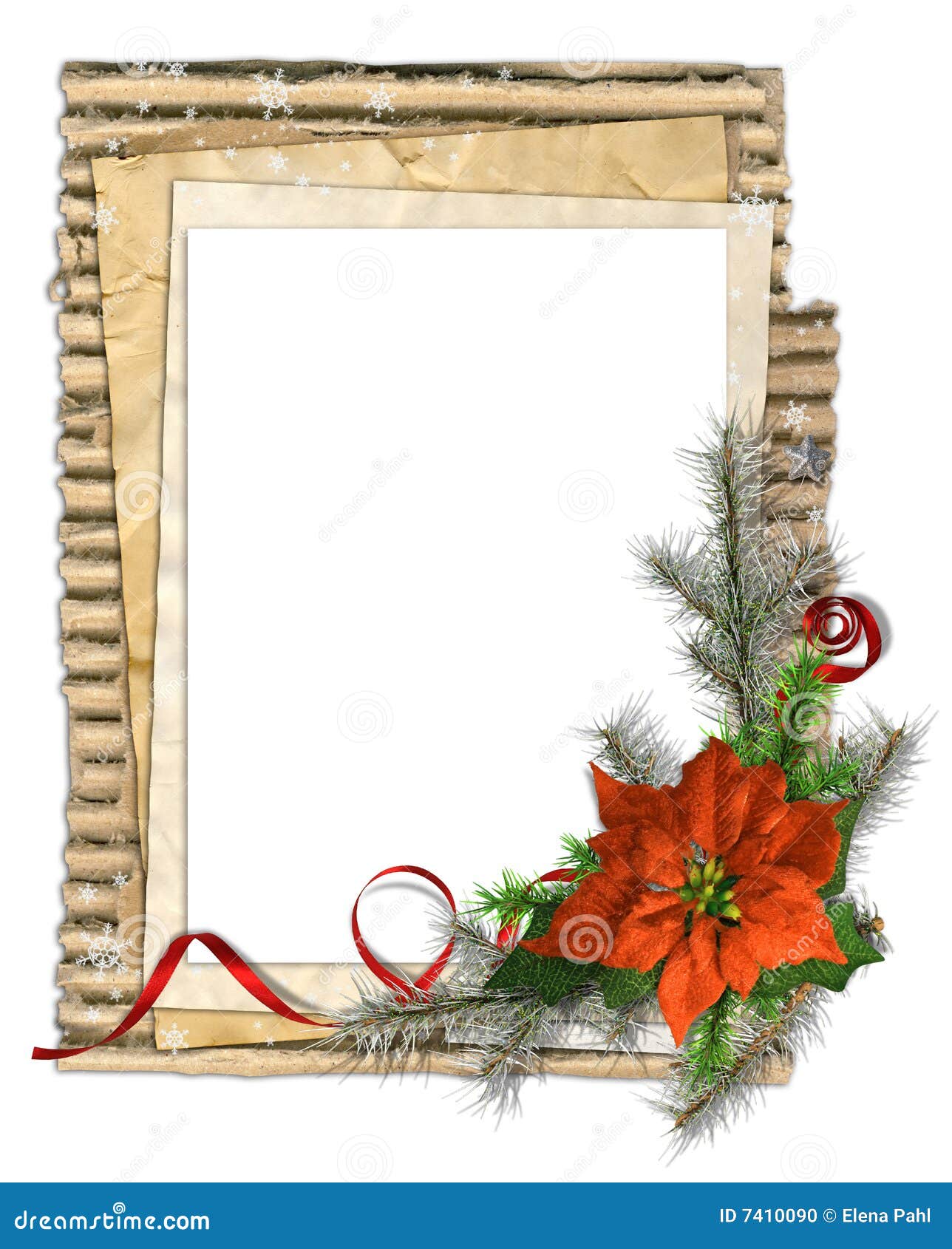 Christmas papers frame stock illustration. Illustration of ribbon - 7410090