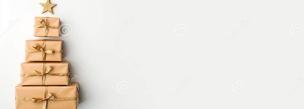 Christmas Parcel Delivery. Christmas Tree Made from Boxes Stock ...