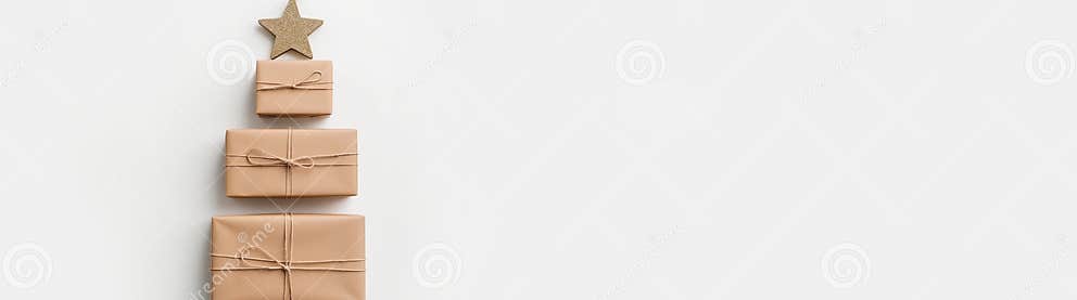 Christmas Parcel Delivery. Christmas Tree Made from Boxes Stock ...