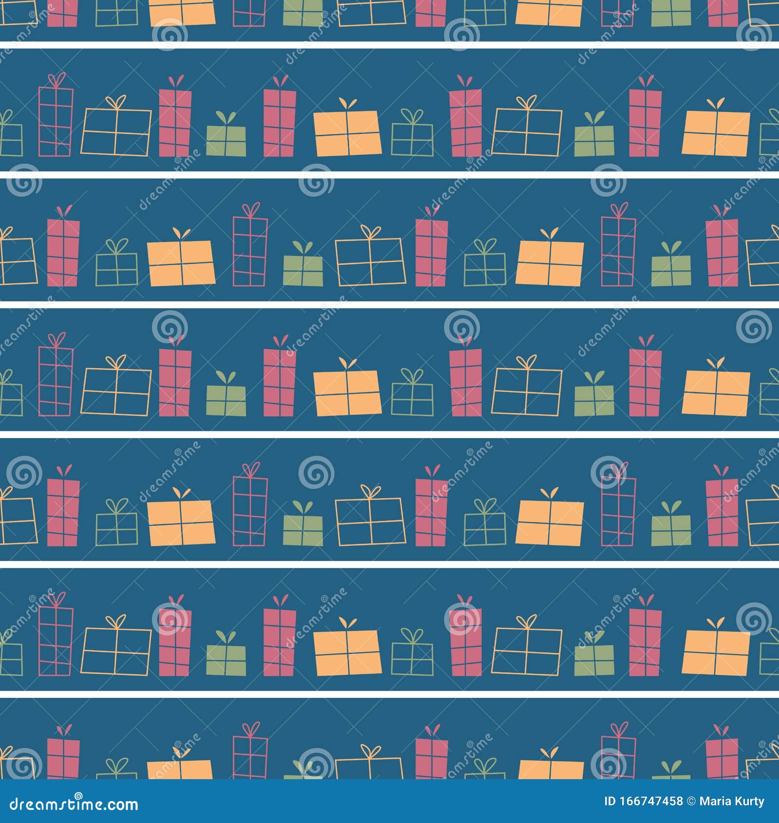 Christmas Parcel Gift Box Vector Repeat Pattern Stock Vector ...
