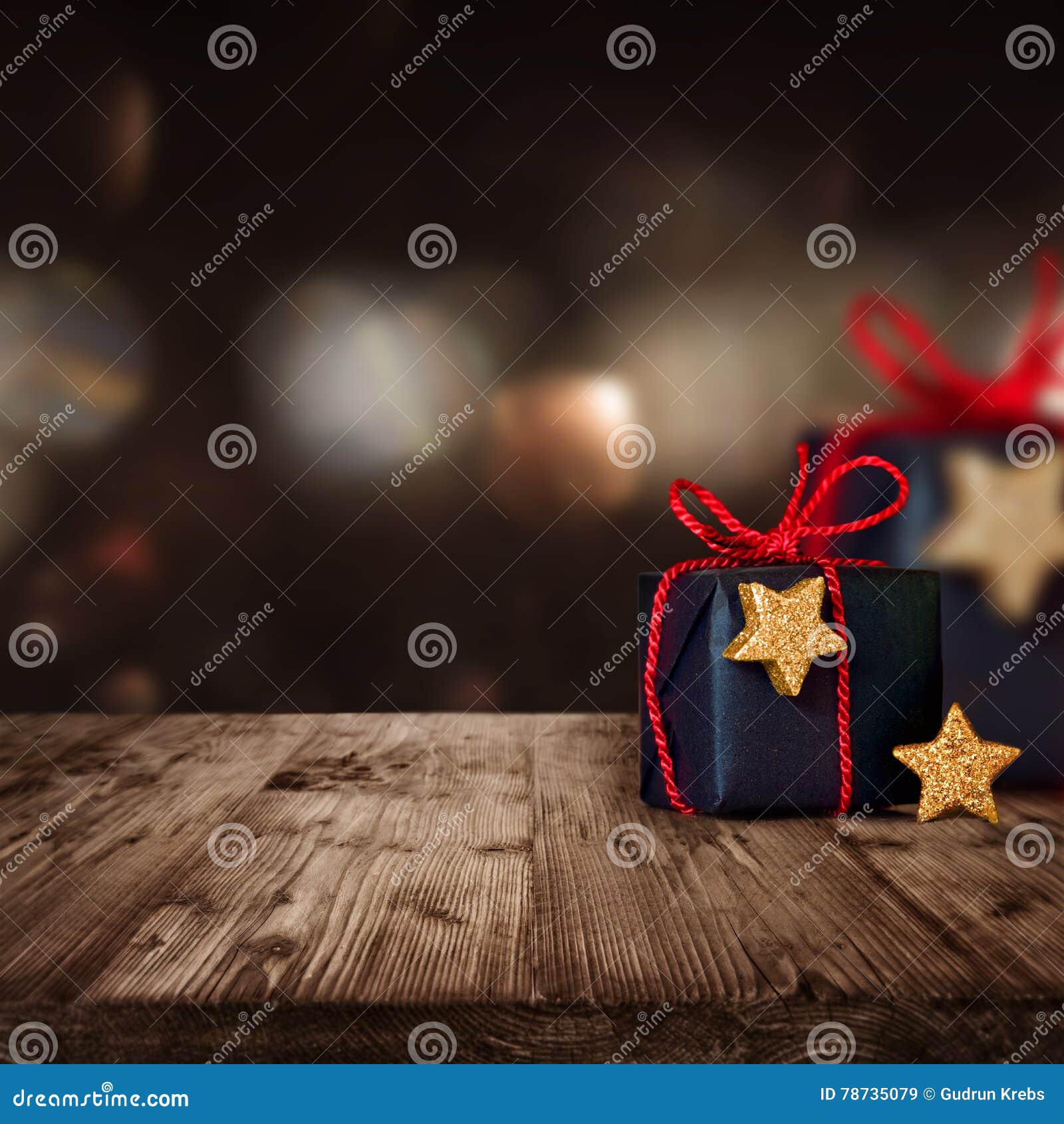 Christmas Parcels on a Wooden Table Stock Image - Image of present ...