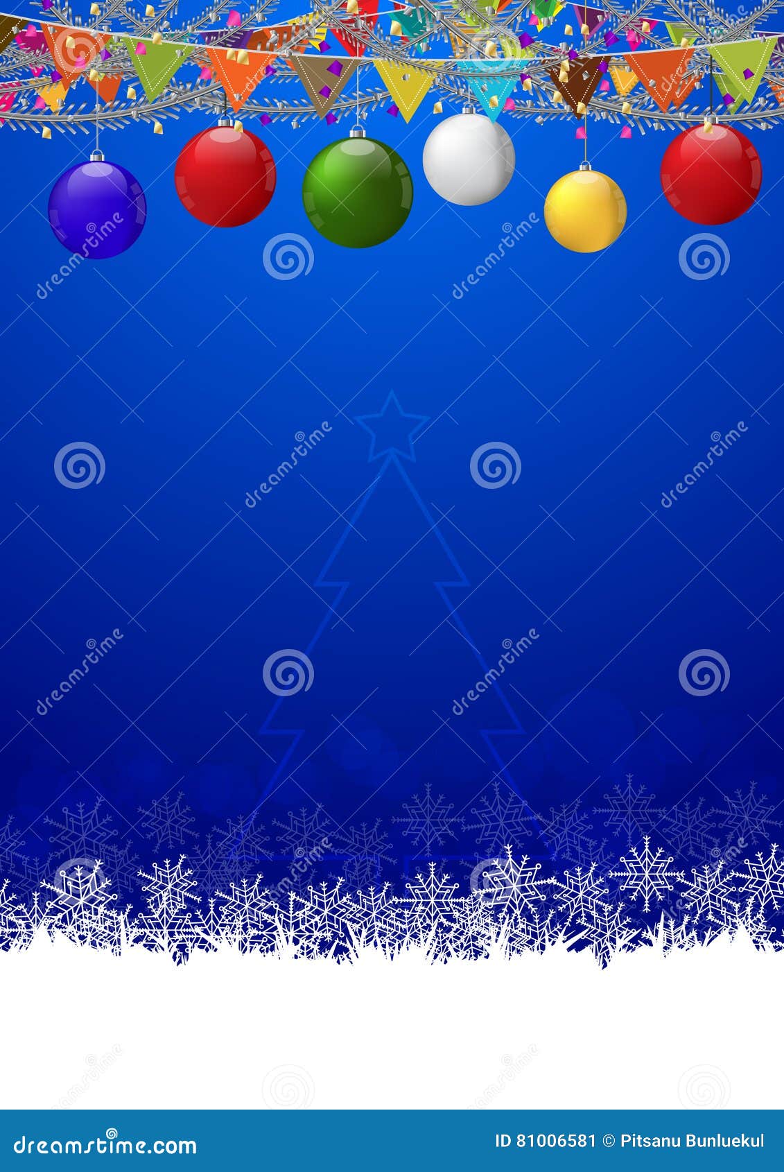 Christmas Party on Blue Background Stock Vector - Illustration of candy ...