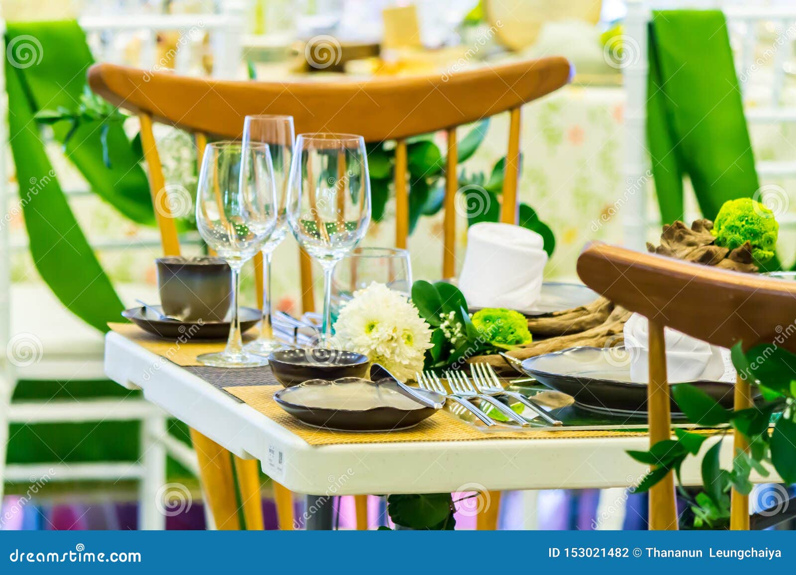 Luxury Party Dinner Table Setting Concept Stock Photo - Image of ...