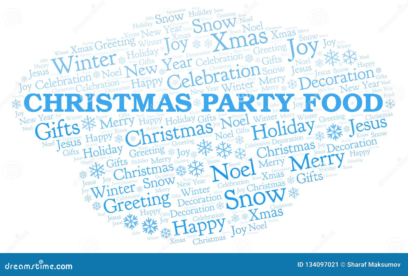 Christmas Party Food Word Cloud Stock Illustration - Illustration of ...